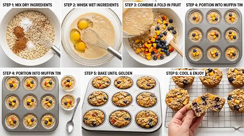 Gluten-Free Peach Blueberry Baked Oatmeal Cups - Grainless Life